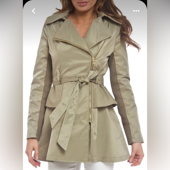 Steve Madden | Jackets & Coats | Steve Madden Trench Coat Peplum Ruffle ...